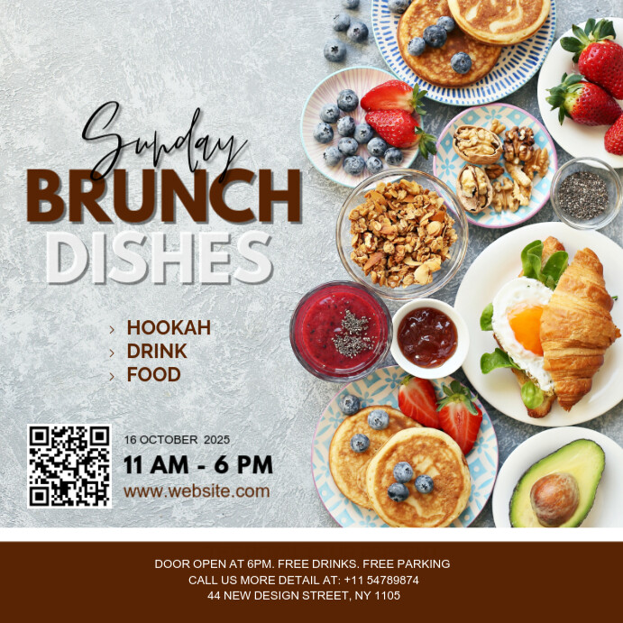 White Professional Sunday Brunch Video Social Media Ad Instagram Post ...