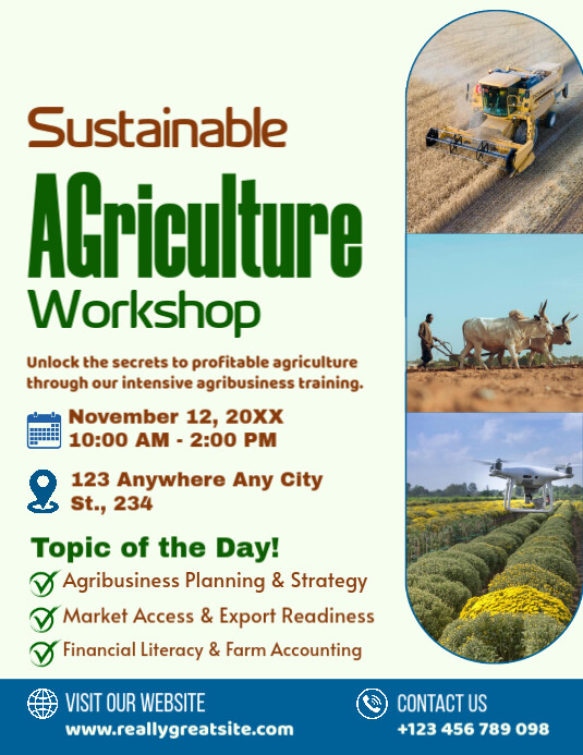 White Professional Sustainable Agriculture Workshop Flyer (us Letter ...