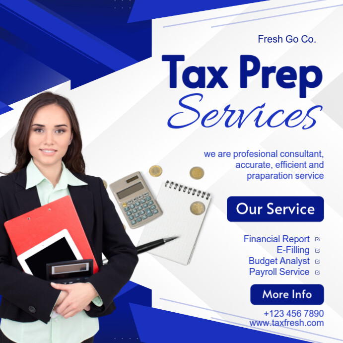 Copy of White Professional Tax Prep Services Instagram Post | PosterMyWall