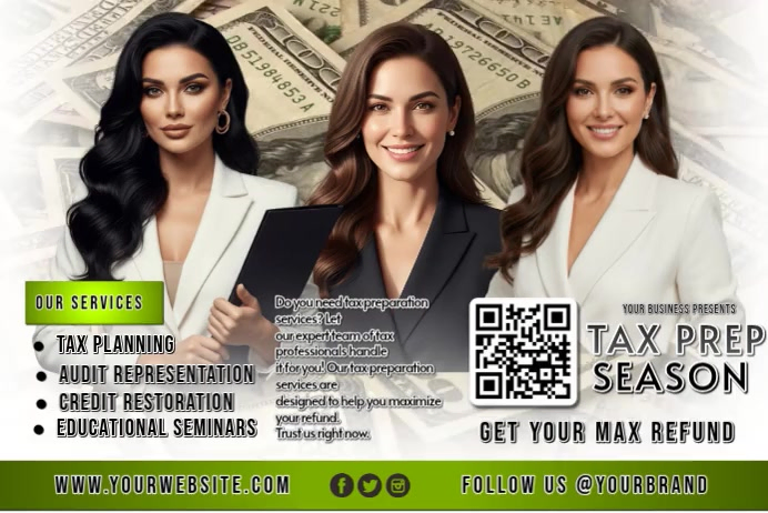 White Professional Tax Preparation Services Poster Video Template ...