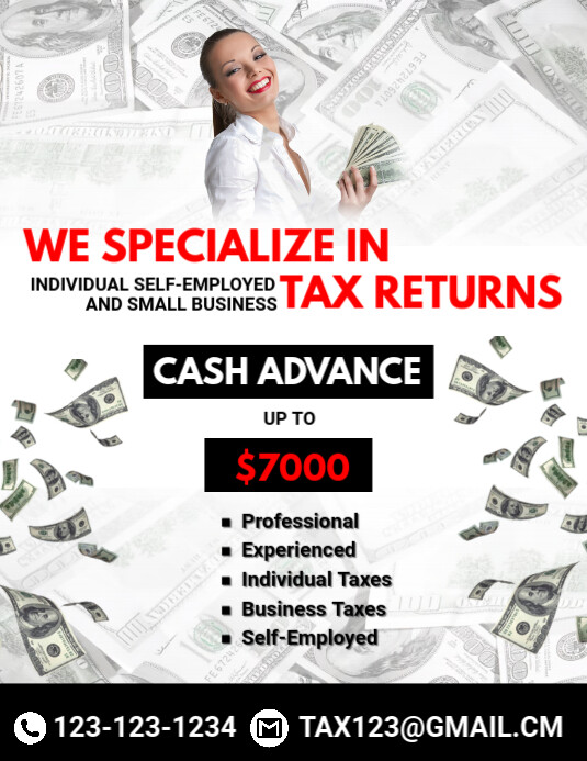 White Professional Tax Refund Flyer (us Letter) Template | PosterMyWall