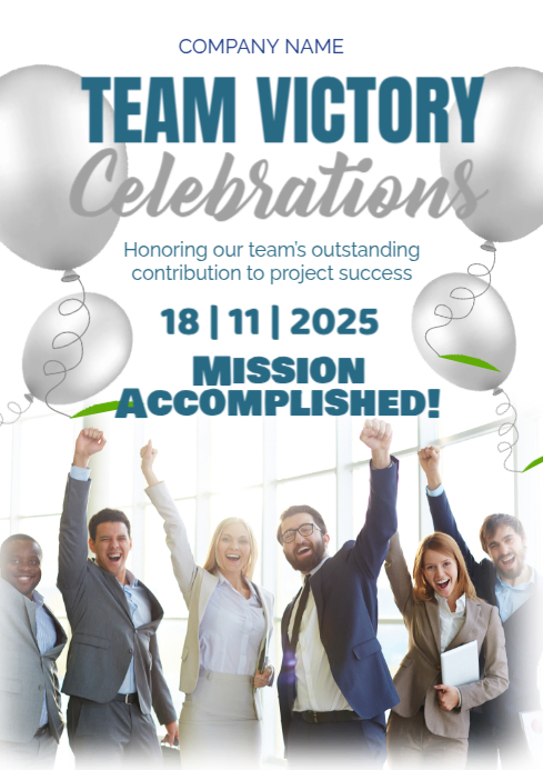 White Professional Team Victory A1 Template | PosterMyWall