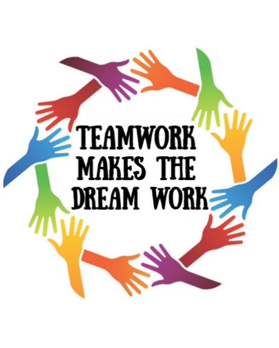 White Professional Teamwork Makes The Dream Work Instagram Portrait Template | PosterMyWall