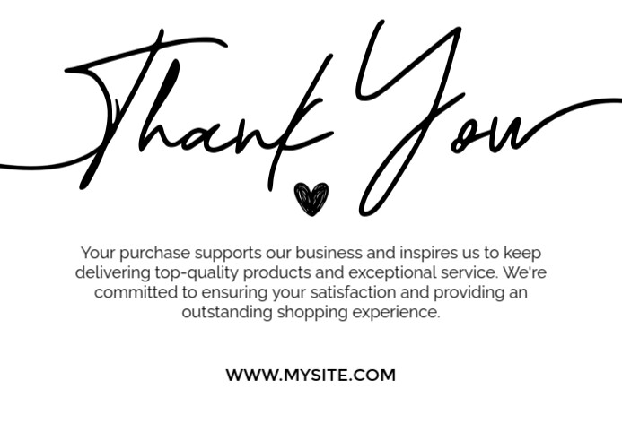 White Professional Thank You Card Postcard Template | PosterMyWall