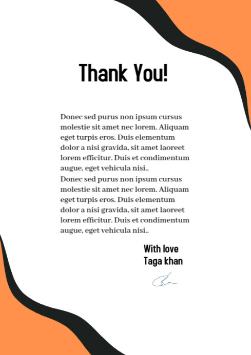 White Professional Thank You Cards A4 Template | PosterMyWall