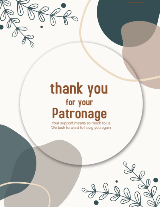 White Professional Thank You For Your Patronage Flyer (us Letter ...
