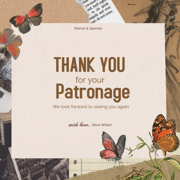 White Professional Thank You For Your Patronage Instagram Post Template ...