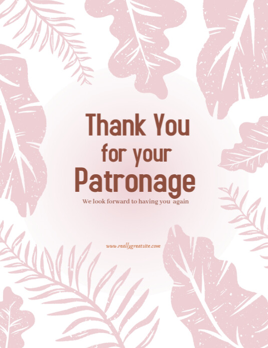 White Professional Thank You For Your Patronage Flyer (us Letter ...