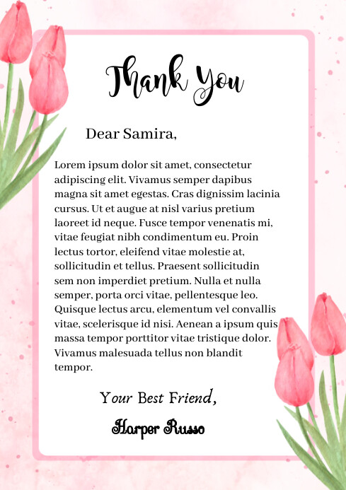 White Professional Thank You Pages A4 Template | PosterMyWall