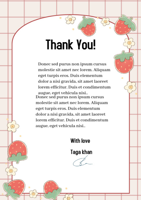 White Professional Thank You Pages A4 เทมเพลต | PosterMyWall