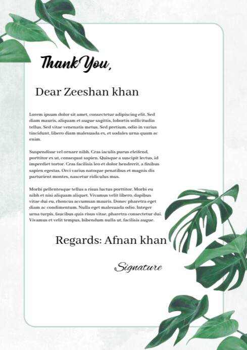 White Professional Thank You Pages Background A4 Template | PosterMyWall