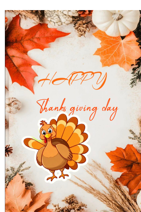 White Professional Thanks Giving Day Poster Template | PosterMyWall