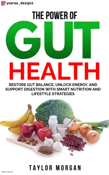 Modèle White Professional The Power Of Gut Health Book Cover Design ...