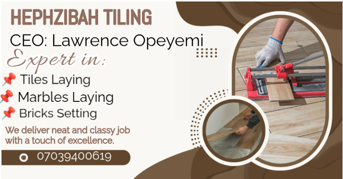 Copy of White Professional Tiling Business Card Facebook Ad | PosterMyWall