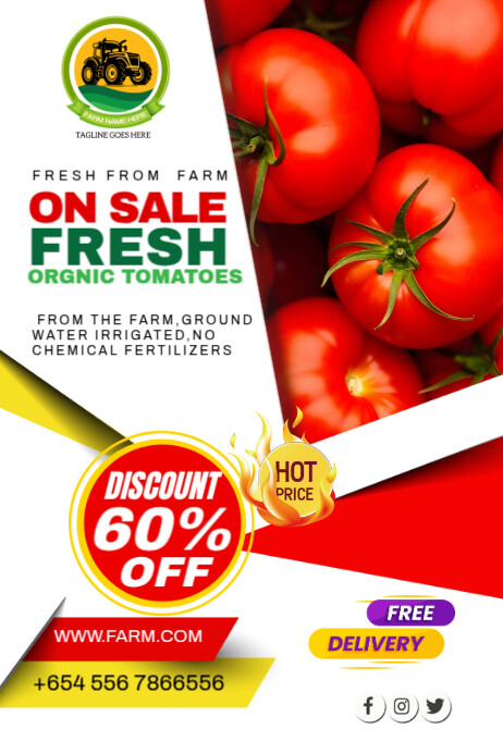 Plantilla de White Professional Tomato Sale Poster | PosterMyWall