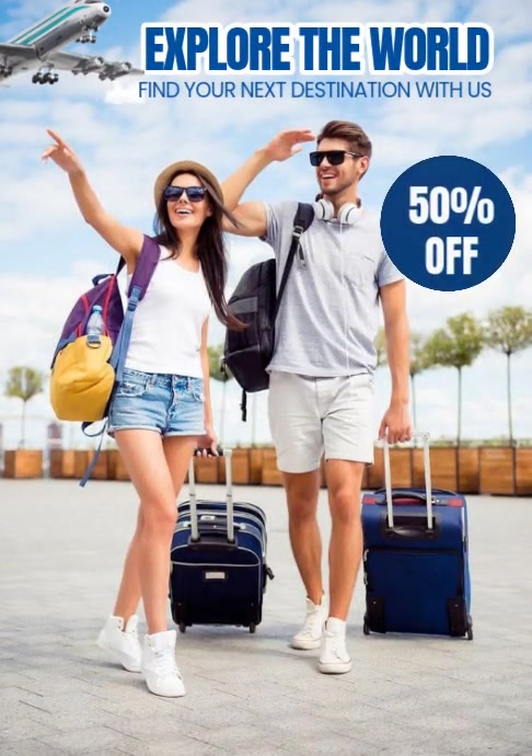 White Professional Tourism Promotional Travel A5 Template | PosterMyWall