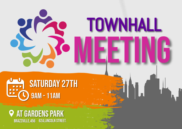 Copy of White Professional Town Hall Meeting Postcard | PosterMyWall