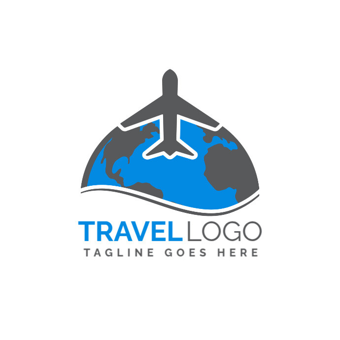 White Professional Travel Agency Logo Template | PosterMyWall