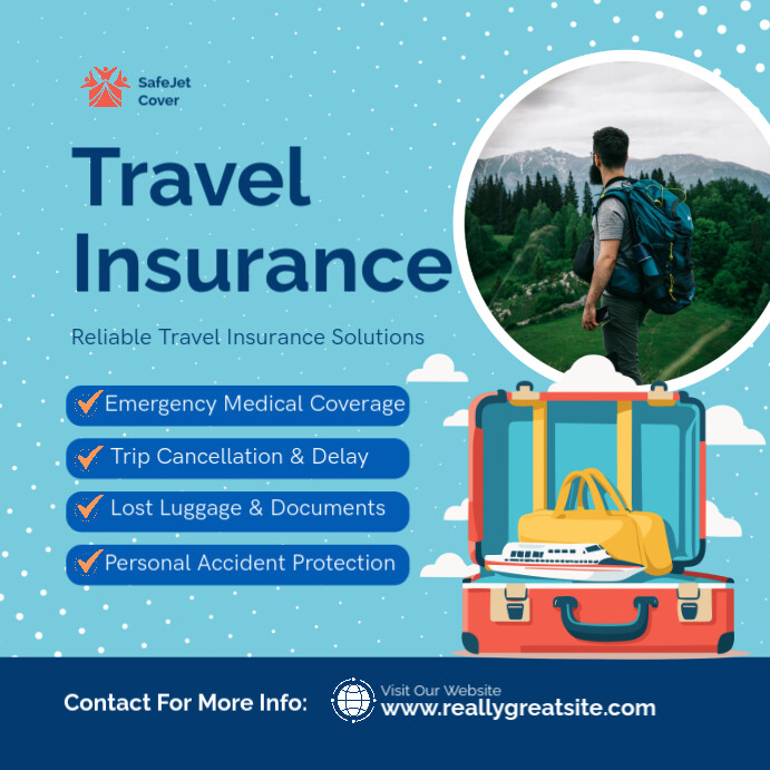 White Professional Travel Insurance Poster Template Instagram Post ...