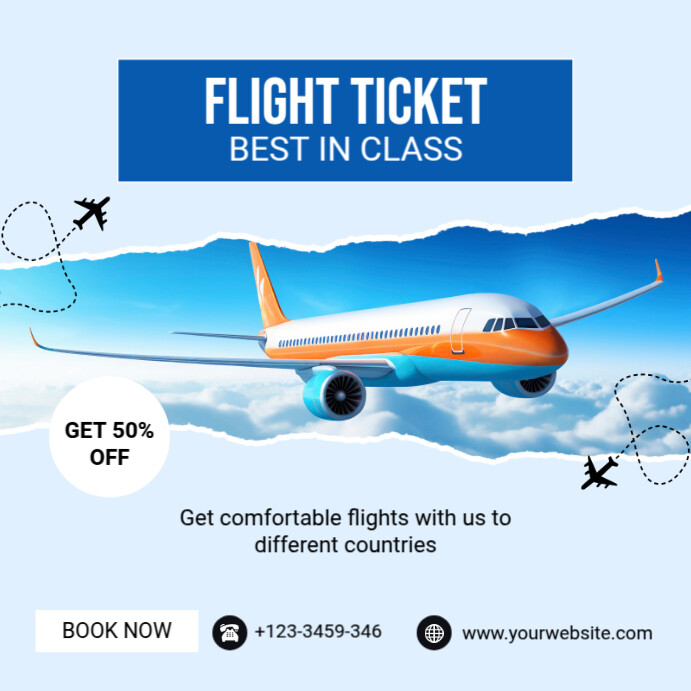 Plantilla de White Professional Travel Ticket Instagram Post | PosterMyWall