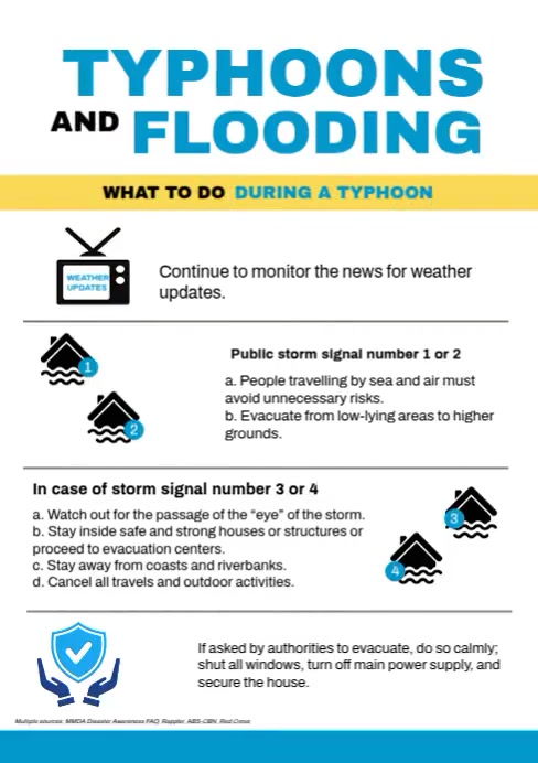 Plantilla de White Professional Typhoons And Flooding What To Do A4 ...