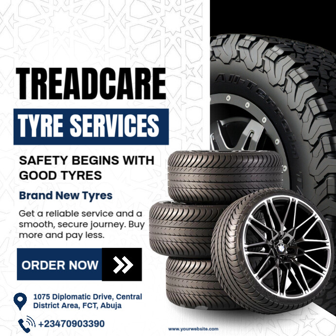Plantilla de White Professional Tyre Care Service Design Template ...