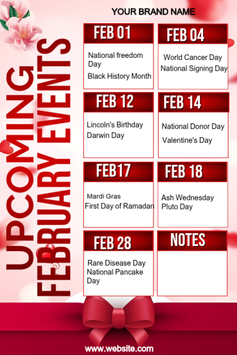 White Professional Upcoming February Events Poster Template | PosterMyWall