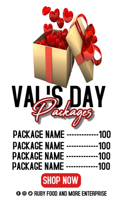 White Professional Val Package Poster Template | PosterMyWall