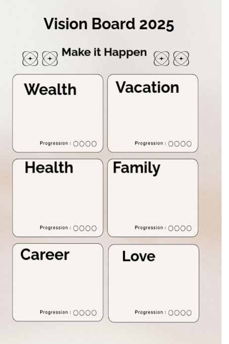 White Professional Vision Board Poster Template | PosterMyWall