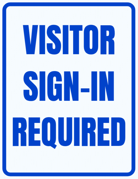 White Professional Visitor Sign In Required Sign Notice For School ...