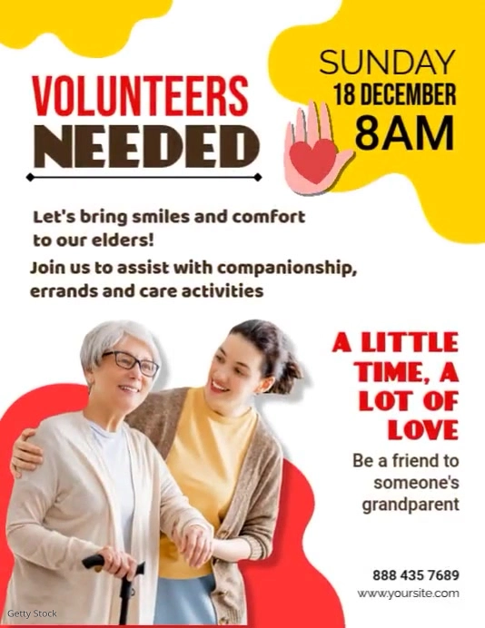 Copy of White Professional Volunteers Help Flyer (us Letter) | PosterMyWall