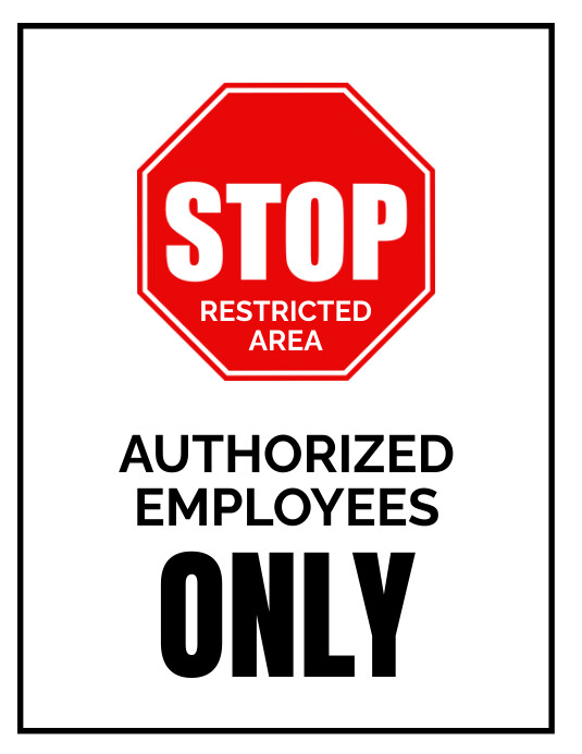 Plantilla de White Professional Warning Sign Flyer (us Let | PosterMyWall