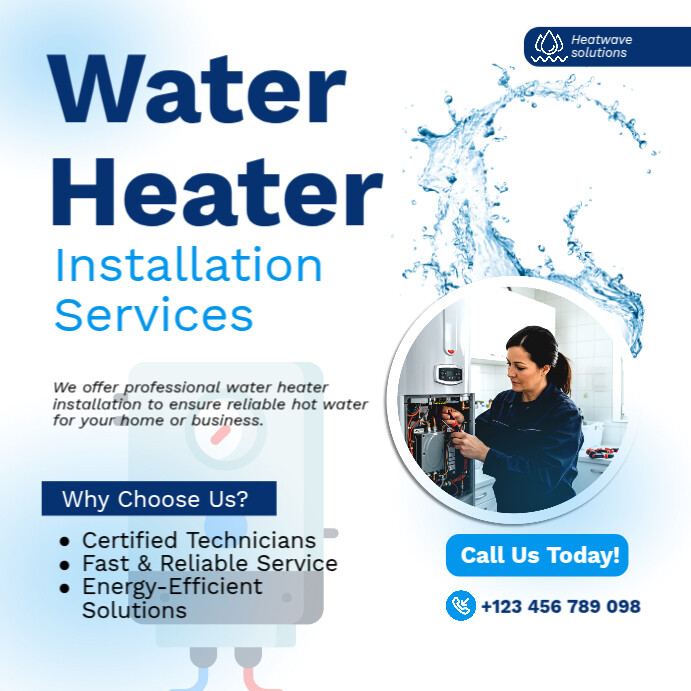 Copy of White Professional Water Heater Installation Services Poster ...