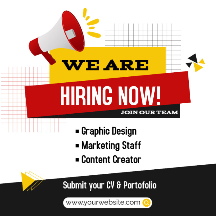 White Professional We're Hiring Logo Template | PosterMyWall