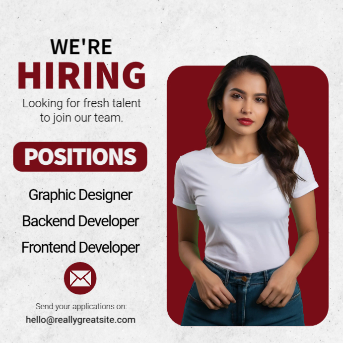 White Professional We're Hiring Instagram Post Template | PosterMyWall