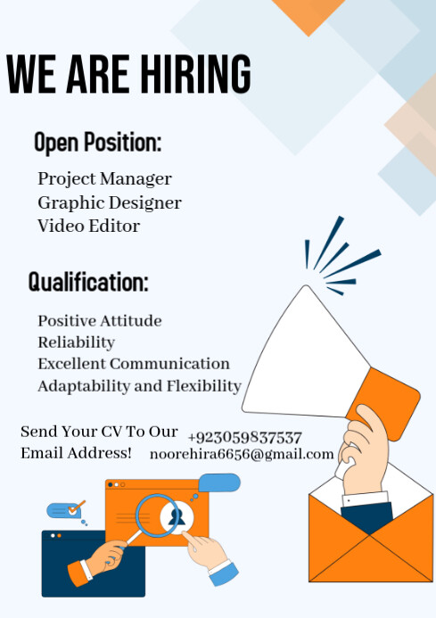 White Professional We Are Hiring A4 Template | PosterMyWall