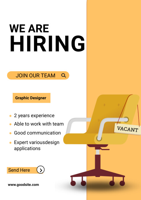 White Professional We Are Hiring A4 Template | PosterMyWall