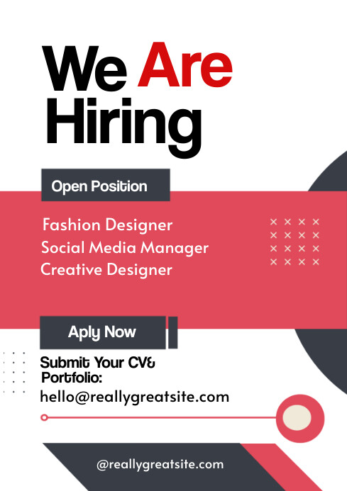 White Professional We Are Hiring A4 Templat | PosterMyWall