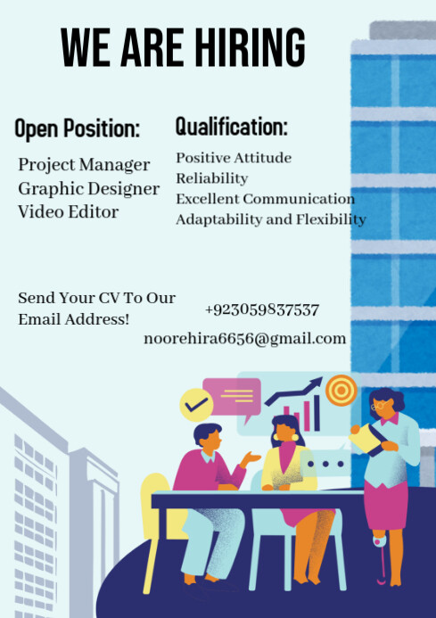 White Professional We Are Hiring A4 Template | PosterMyWall