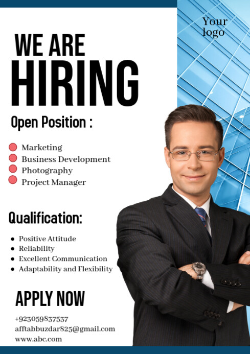 White Professional We Are Hiring Banners A4 Template | PosterMyWall