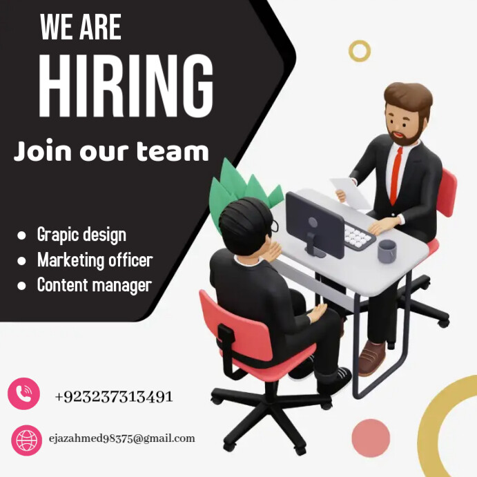 White Professional We Are Hiring Banners Instagram Post Templat ...