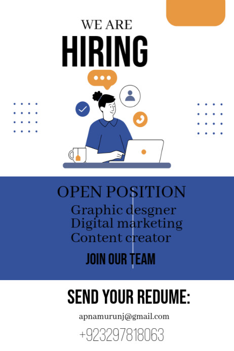 White Professional We Are Hiring Design Flyers Poster Template ...