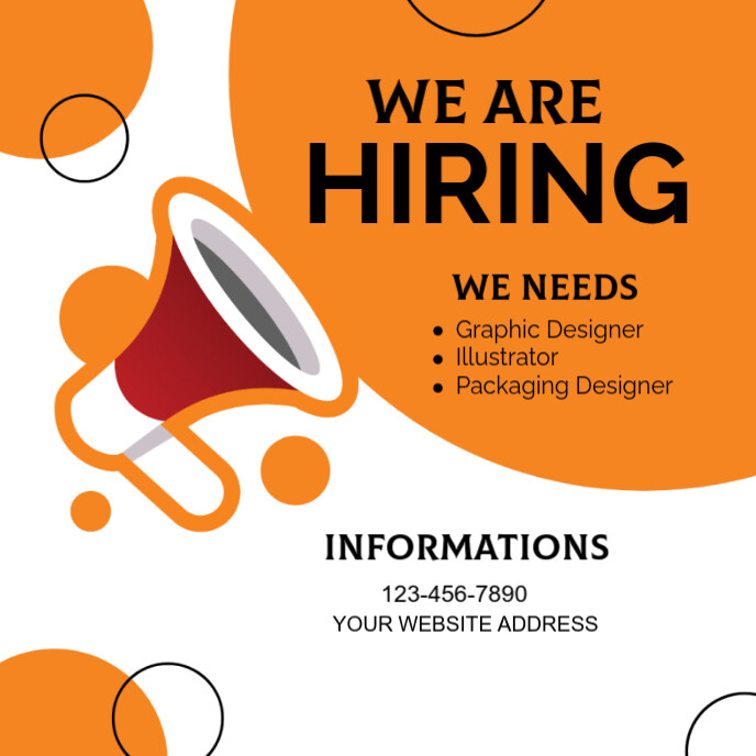 White Professional We Are Hiring Job Opportunity Posters Album Cover ...