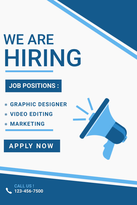 White Professional We Are Hiring Poster Template | PosterMyWall