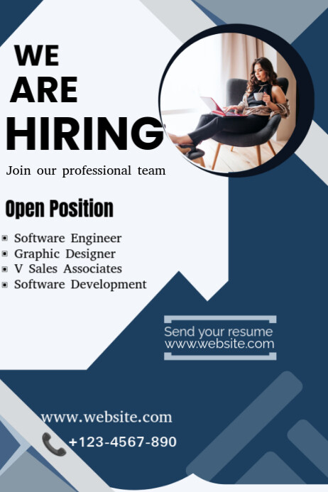 White Professional We Are Hiring Poster Template | PosterMyWall