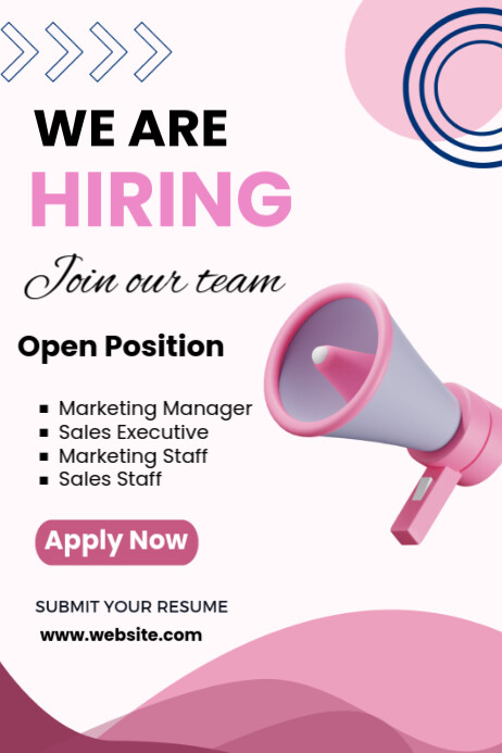 White Professional We Are Hiring Poster Template | PosterMyWall