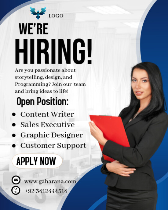 White Professional We Are Hiring Templates Instagram Portrait ...