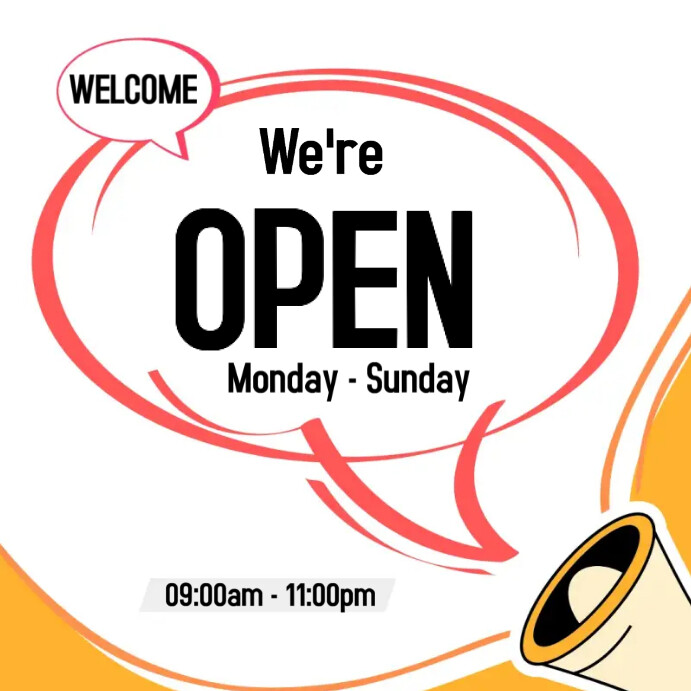 Copy of White Professional We Are Open Now Templates | PosterMyWall