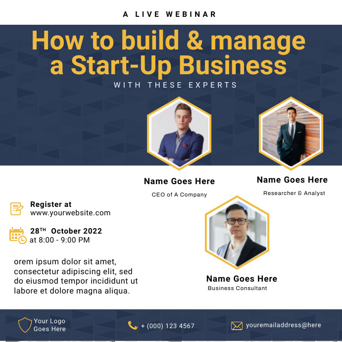 Copy of White Professional Webinars Template Instagra | PosterMyWall