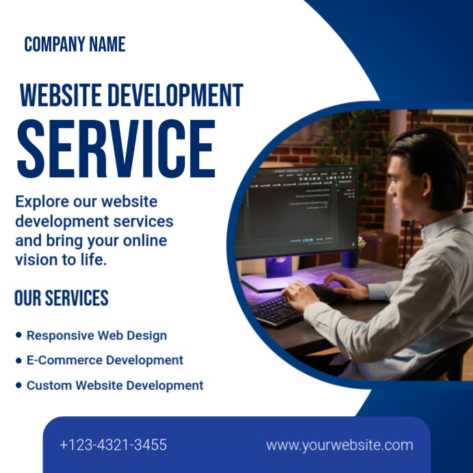 Copy of White Professional Website Development Service Instagram Post | PosterMyWall